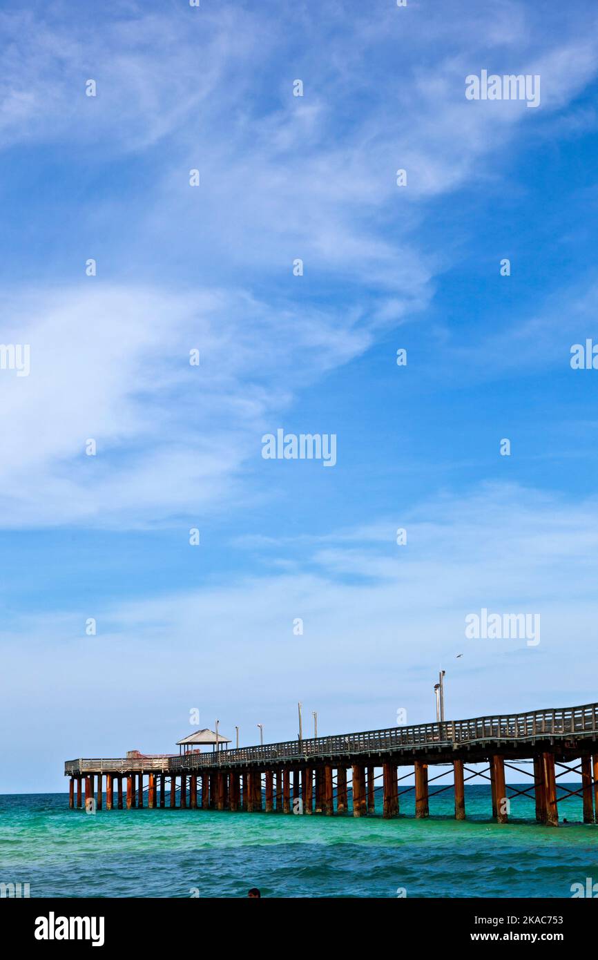 Beautiful pier on a beach in Miami Stock Photo - Alamy