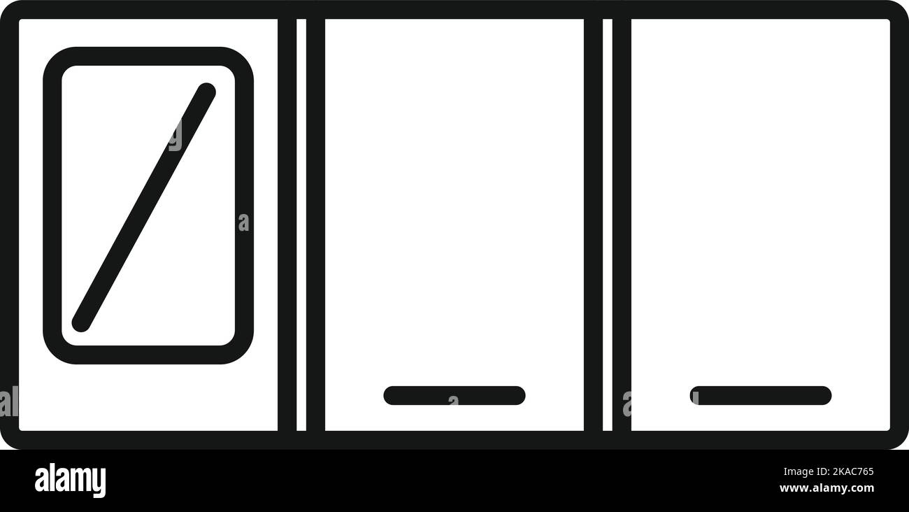 Wall modular furniture icon outline vector. Interior design. Room cook ...