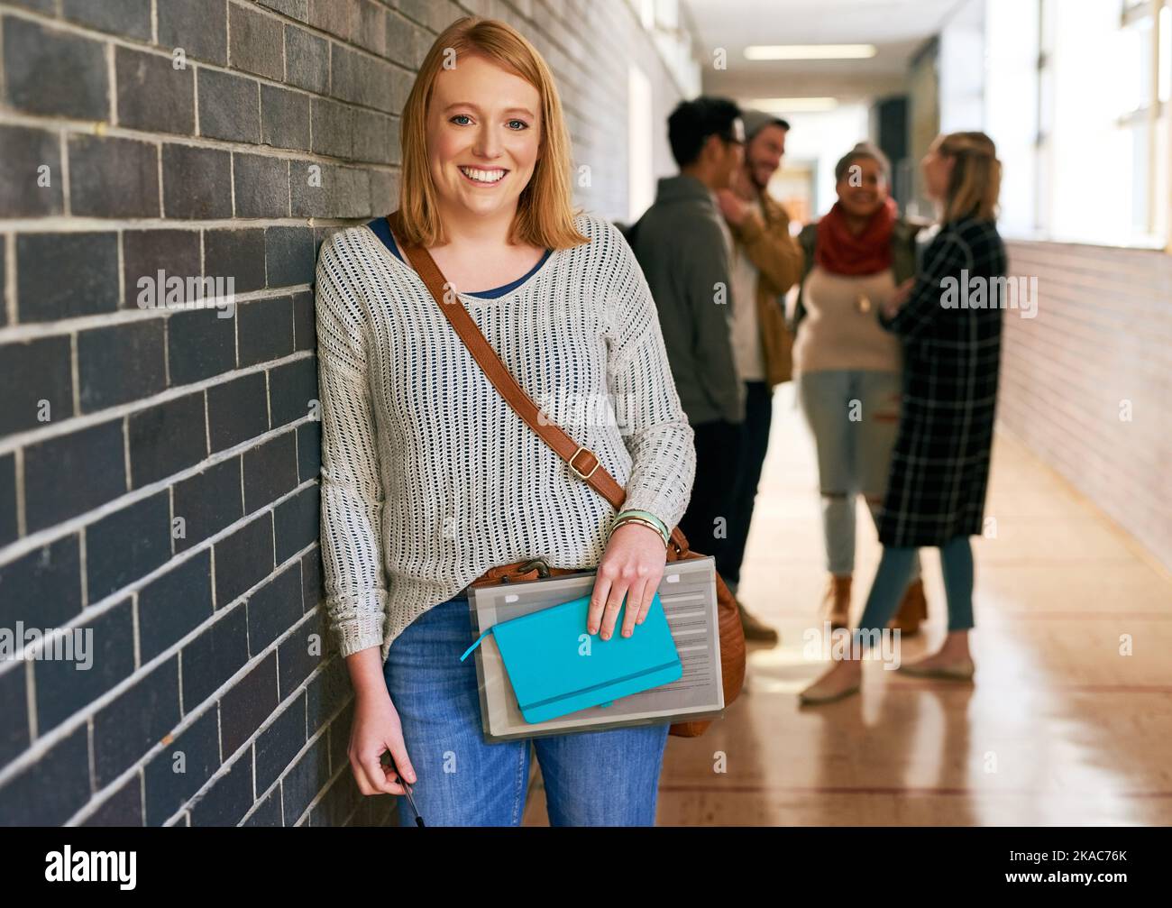Im waiting for my next lecture. Portrait of a young female university ...