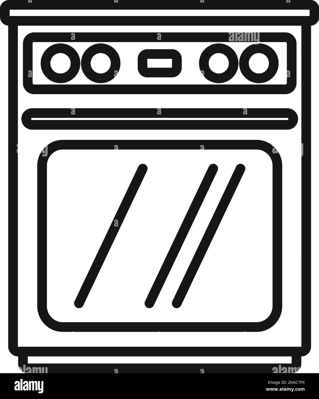 Kitchen oven icon outline vector. Interior room. Modular indoor Stock ...