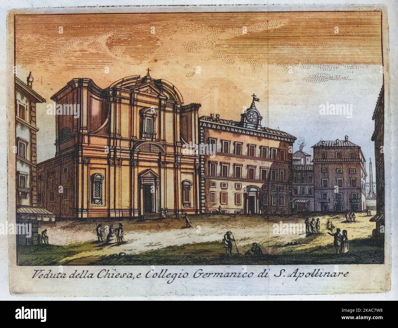 Veduta della Chiesa, e Collegio Germanico di S. Apollinare, Rom ...