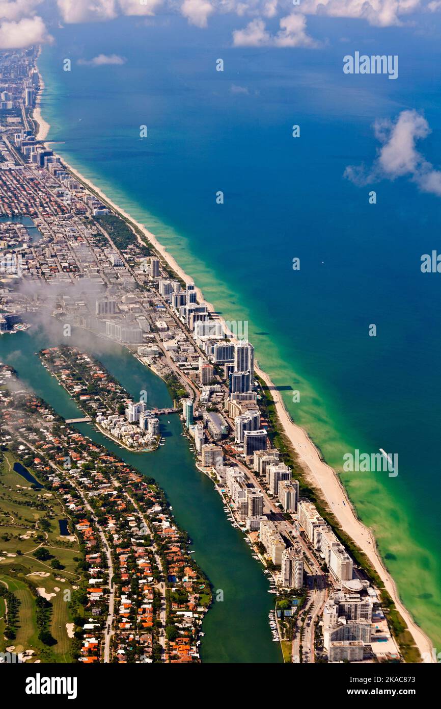 aerial of Miami beach Stock Photo - Alamy