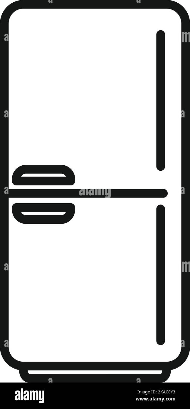 Fridge icon outline vector. Kitchen interior. Room furniture Stock ...