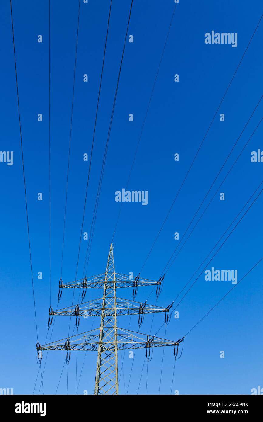 electrical tower in beautiful landscape with sky Stock Photo - Alamy