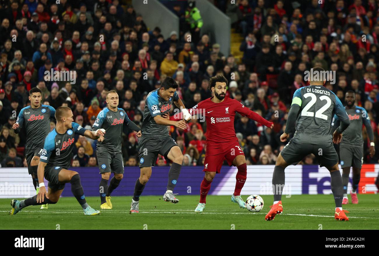 Liverpool, England, 1st November 2022. Mohamed Salah of Liverpool is ...