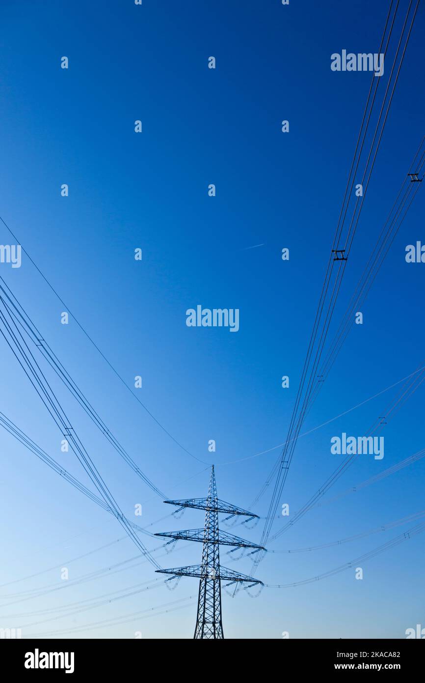electrical tower in beautiful landscape with sky Stock Photo - Alamy