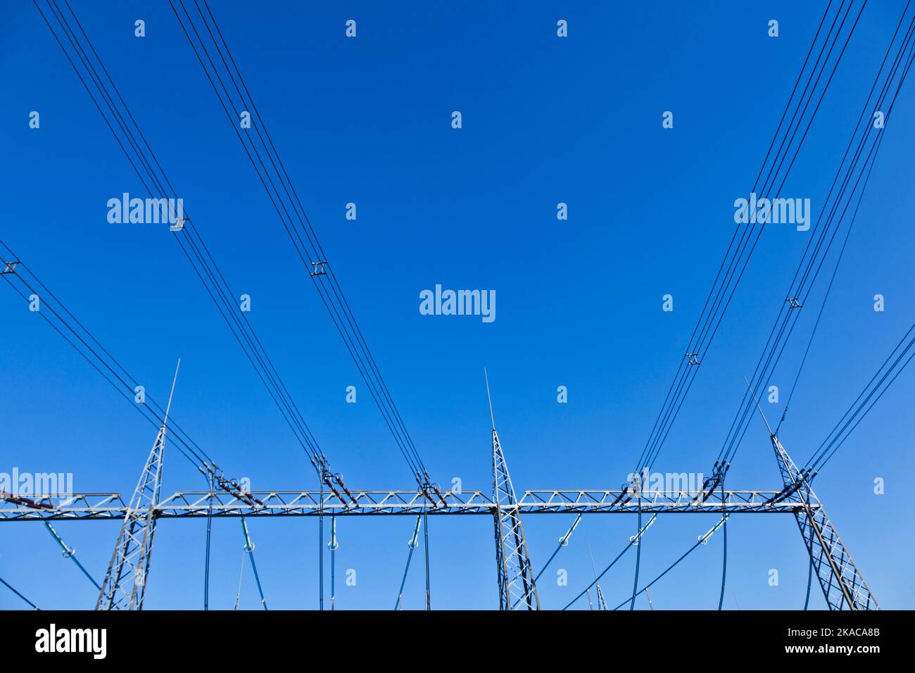 electrical tower in beautiful landscape with sky Stock Photo - Alamy