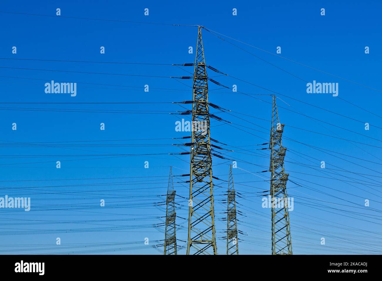 electrical tower in beautiful landscape with sky Stock Photo - Alamy