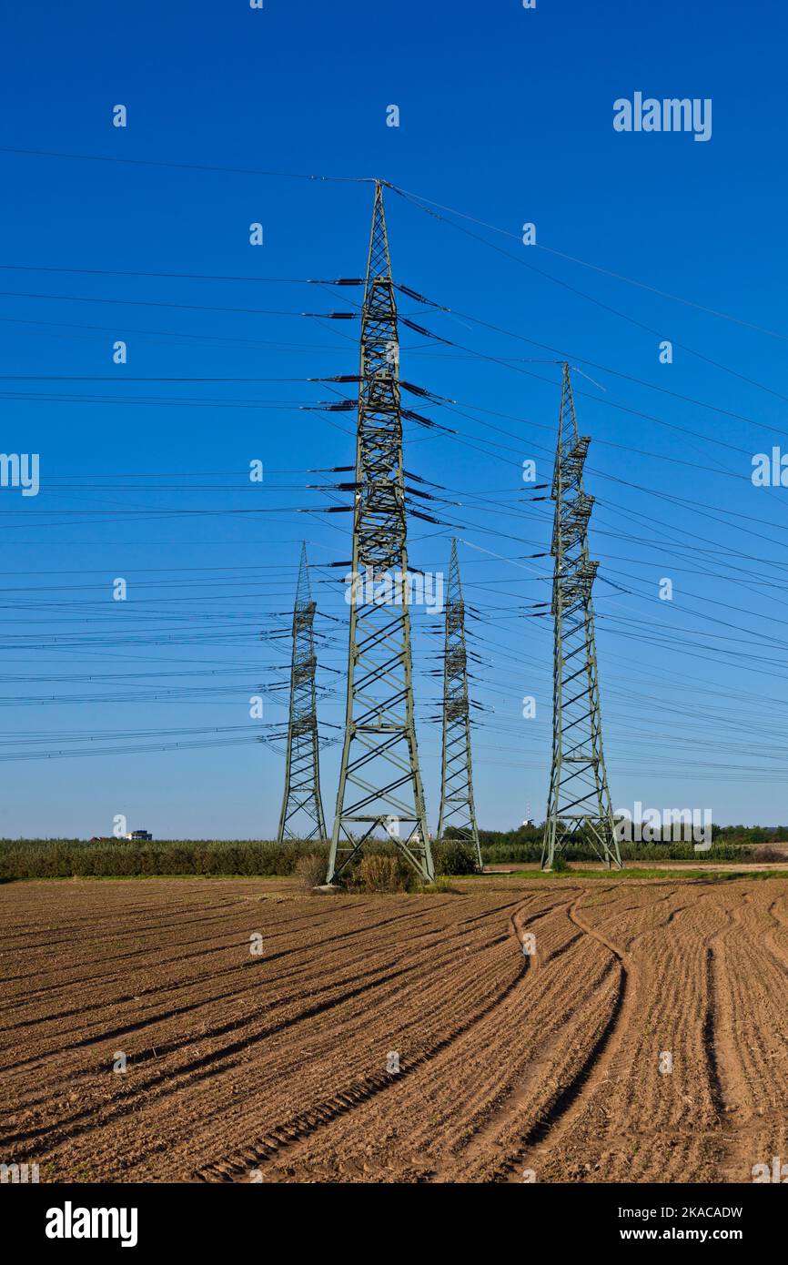 electrical tower in beautiful landscape with sky Stock Photo - Alamy