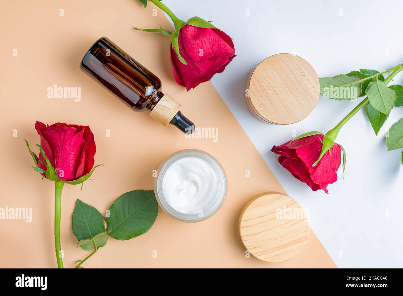 Cosmetic beauty products with natural rose oil for anti aging treatment ...