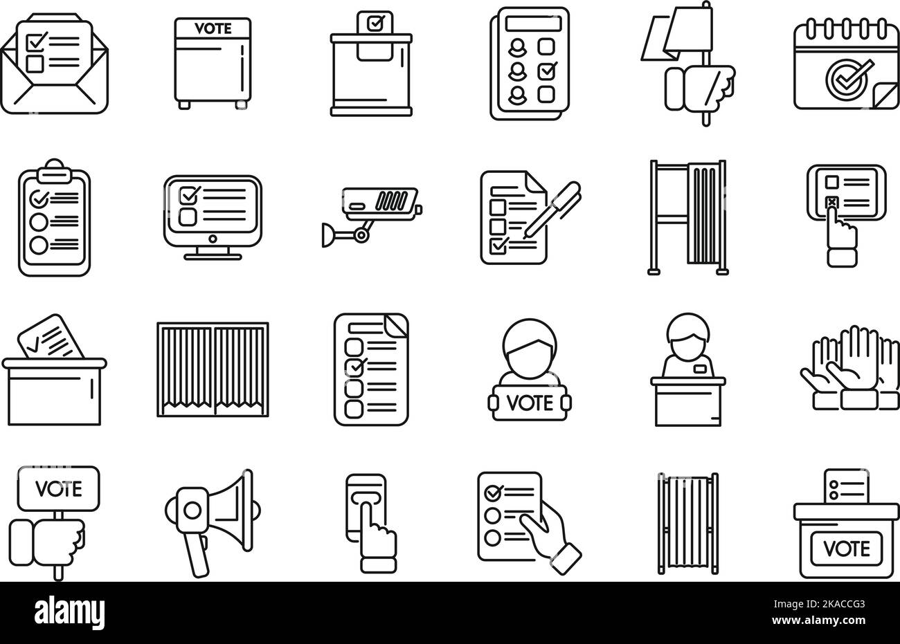 Polling booth icons set outline vector. Ballot box. Choice election Stock Vector Image & Art - Alamy