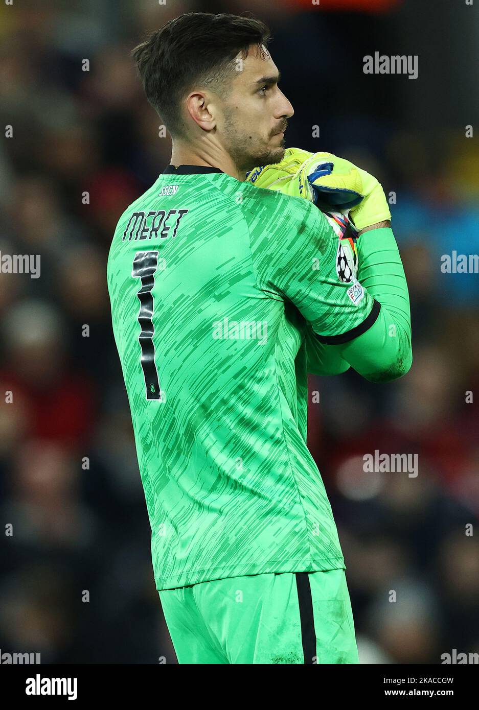 Liverpool, England, 1st November 2022. Alex Meret of Napoli during the ...