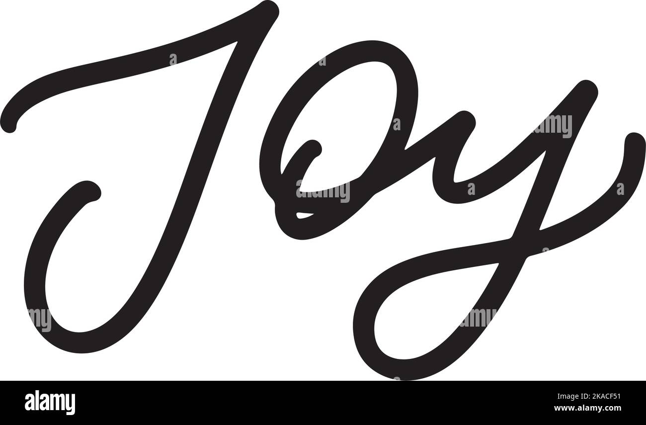 Joy text vector written with an elegant typography Stock Vector Image ...
