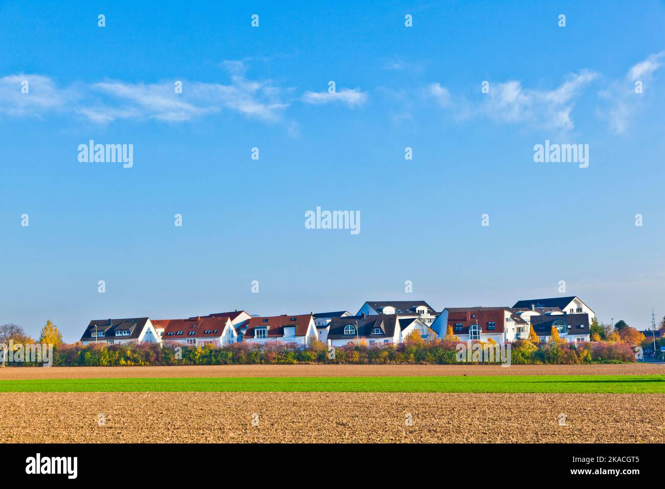 new housing area with field Stock Photo - Alamy