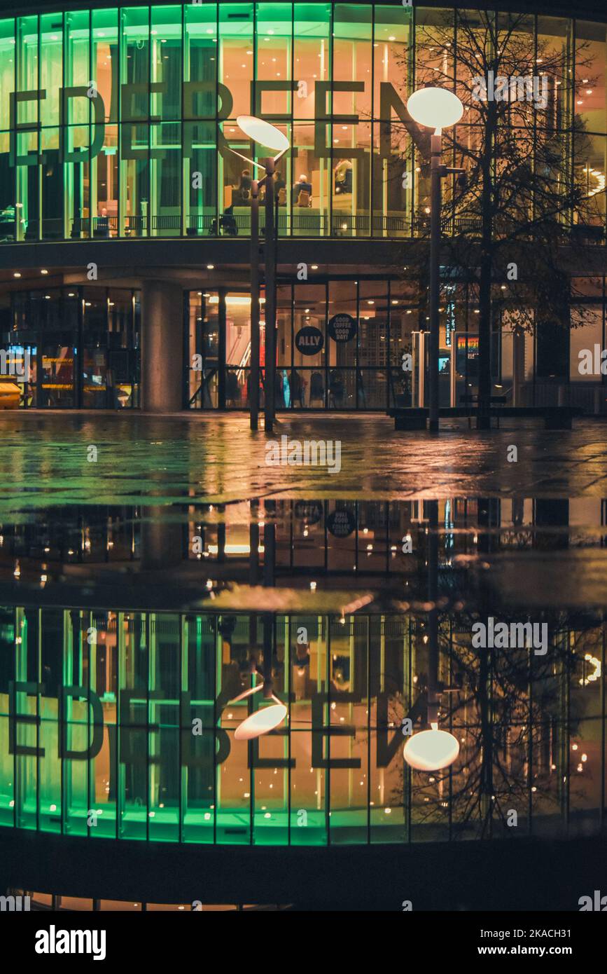 a night picture in the city Almere in the Netherlands Stock Photo - Alamy