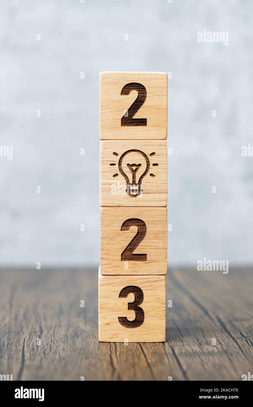 2023 block with lightbulb icon. Business Idea, Creative, Thinking ...