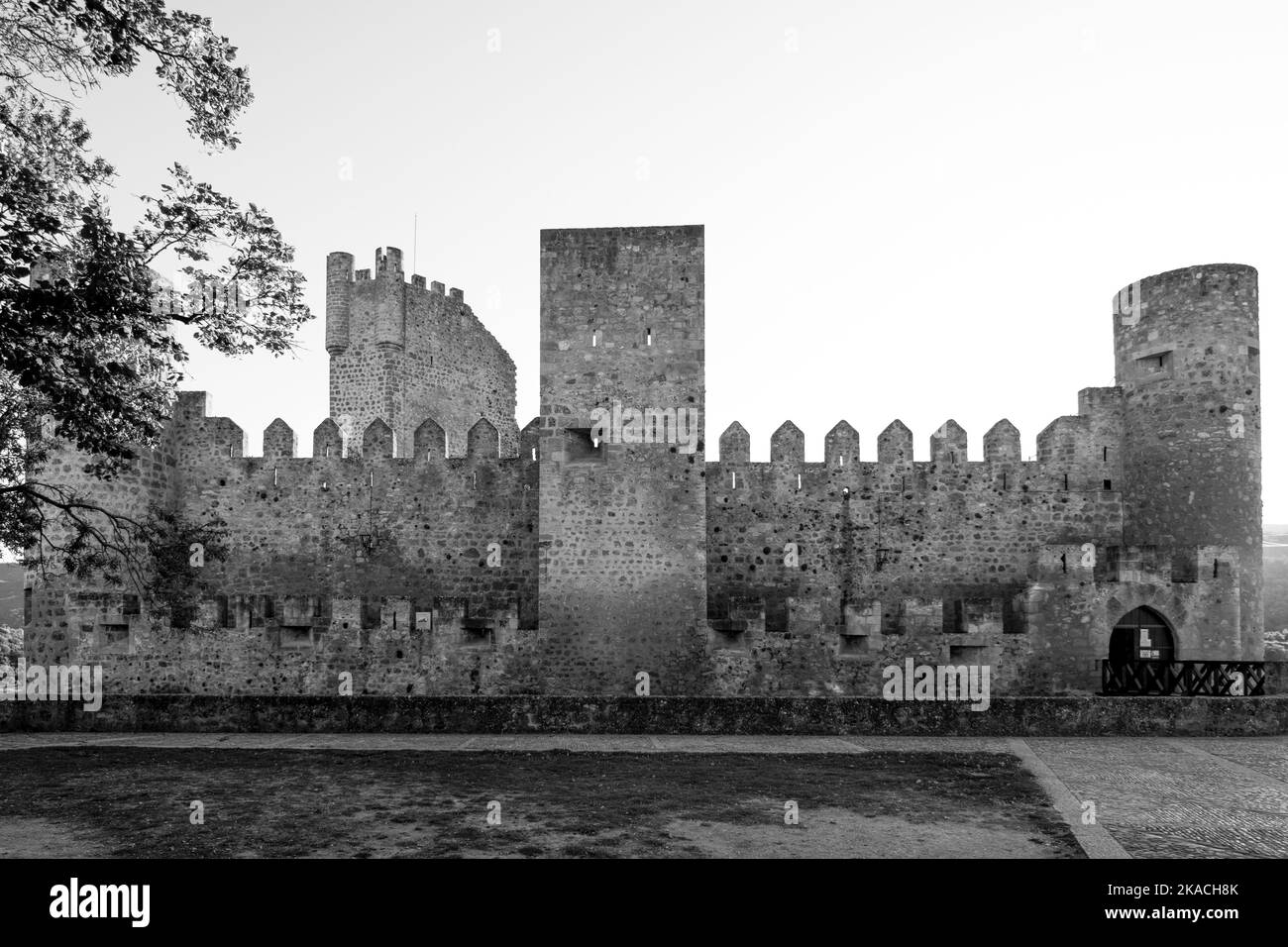 Black and white photo of the Frias Castle in Burgos - Spain Stock Photo ...