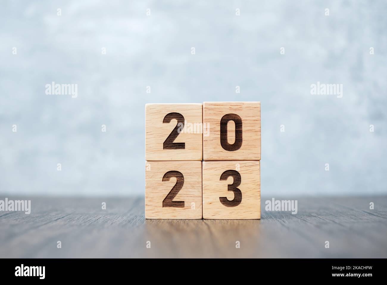 2023 year block on table. goal, Resolution, strategy, plan,, start ...