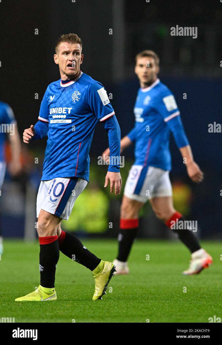 Glasgow, Scotland, 1st November 2022. Steven Davis of Rangers during the UEFA Champions League ...