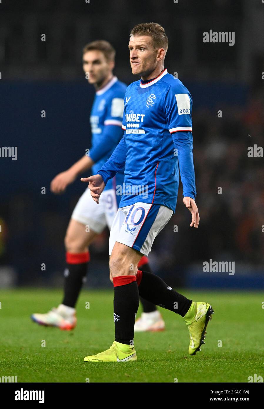 Glasgow, Scotland, 1st November 2022. Steven Davis of Rangers during the UEFA Champions League ...
