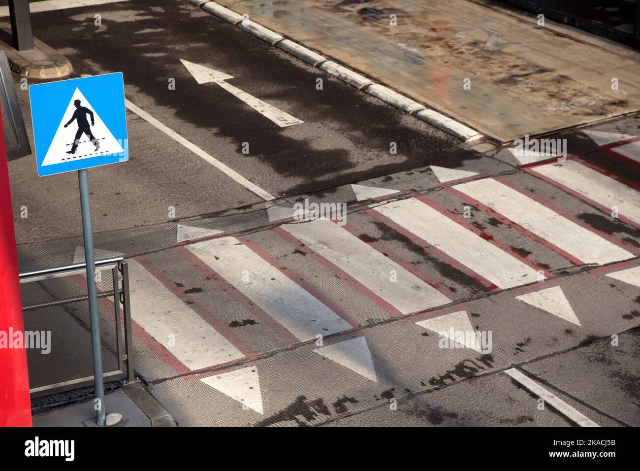 pedestrian crossing marked at the street in vienna, Austria Stock Photo ...