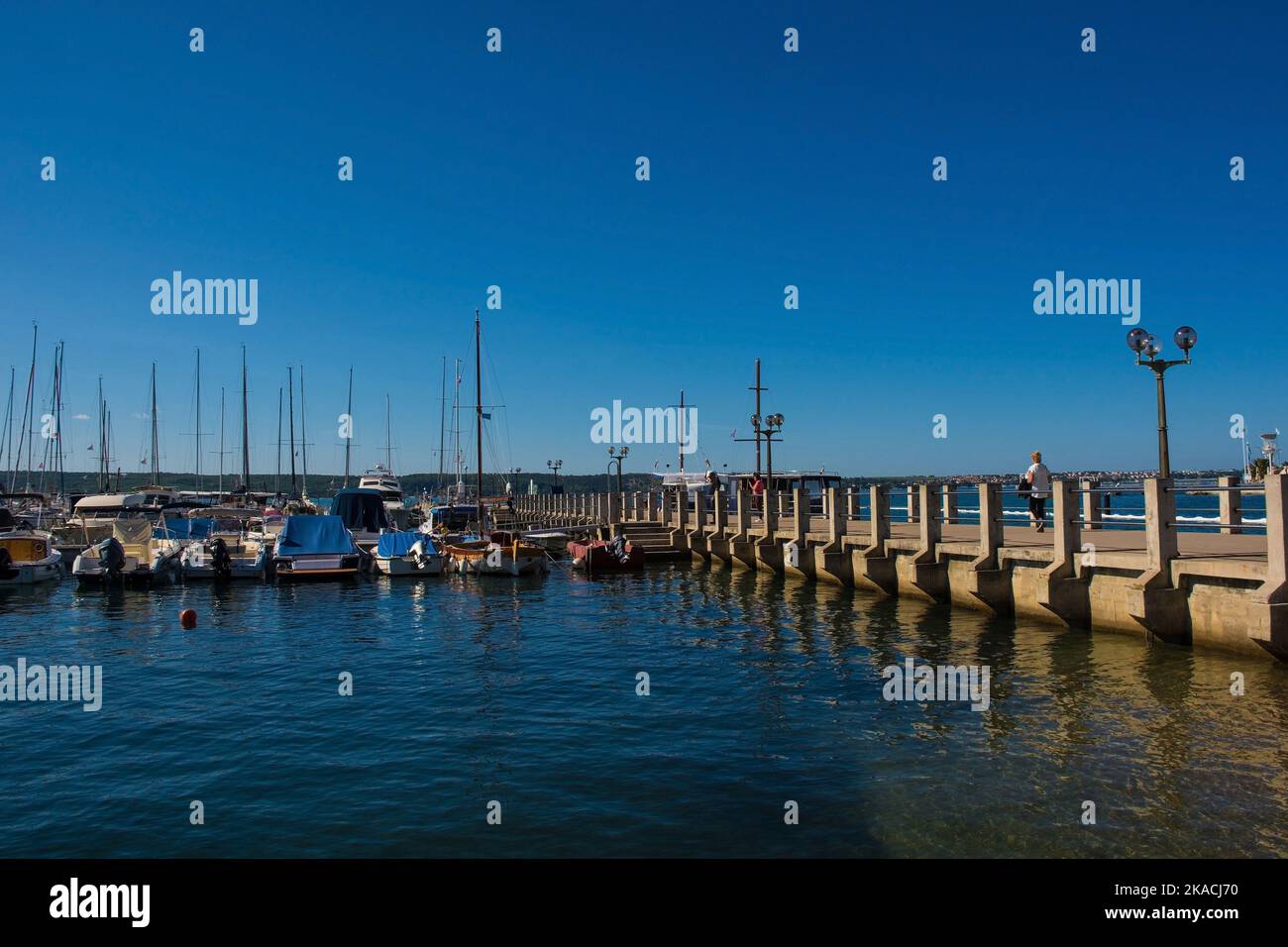 Portoroz, Slovenia - September 19th 2022. Boats in the harbour of the ...