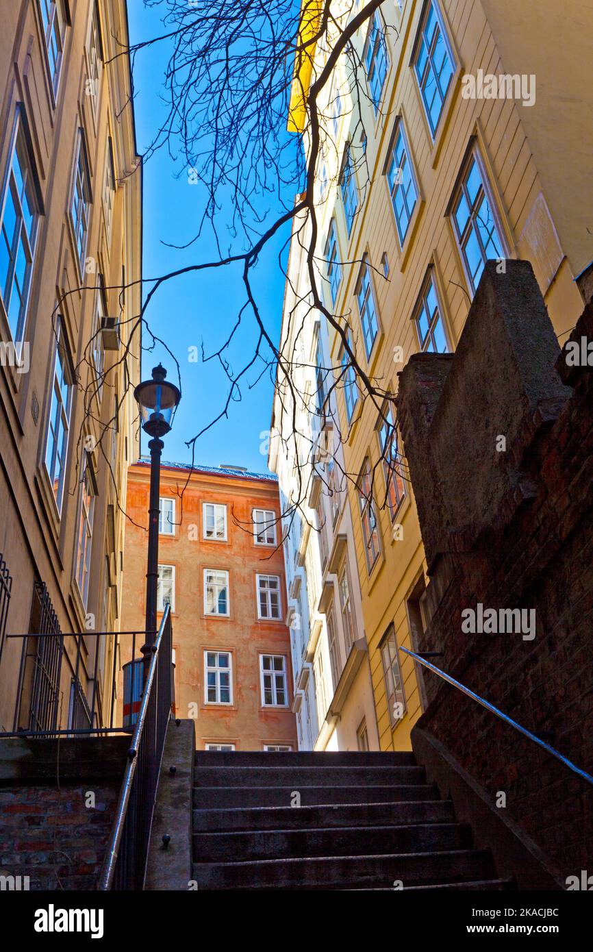 typical old houses in Vienna first district in the famous area Moelker ...
