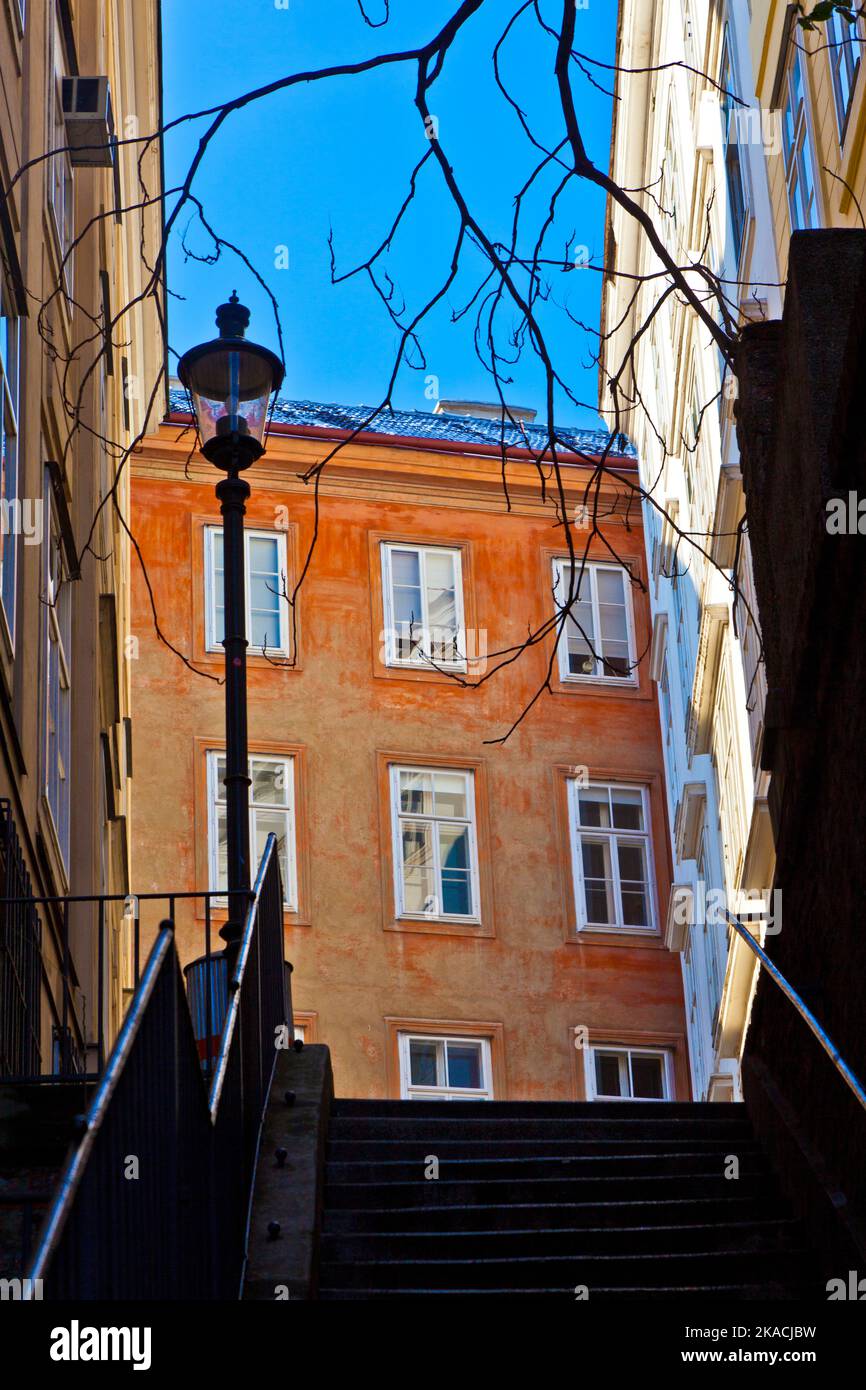 typical old houses in Vienna first district in the famous area Moelker ...