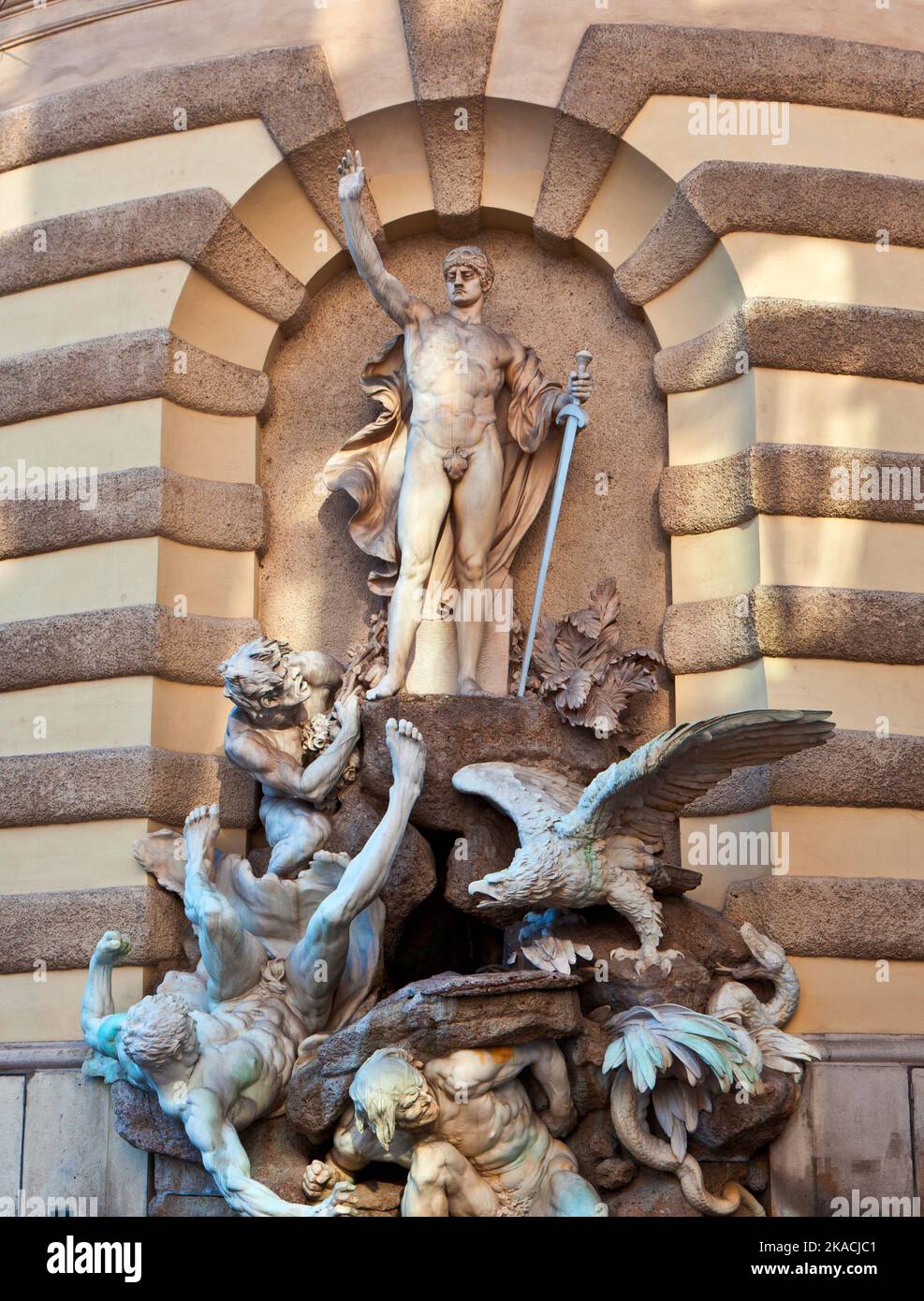 Fountain on the Michael gate, Vienna Stock Photo - Alamy