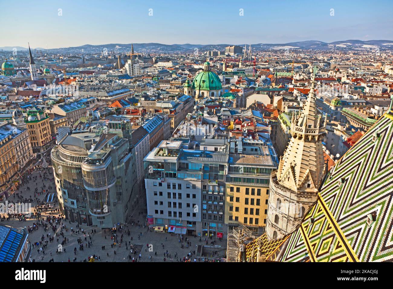 view over Vienna in snow with clear sky Stock Photo - Alamy