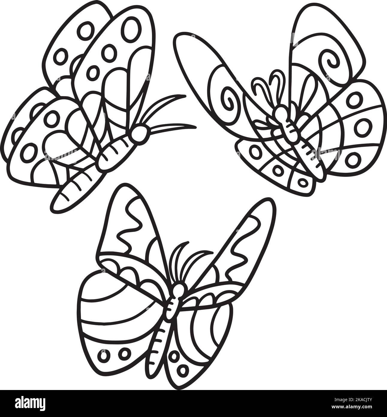 Butterflies Isolated Coloring Page for Kids Stock Vector Image & Art ...
