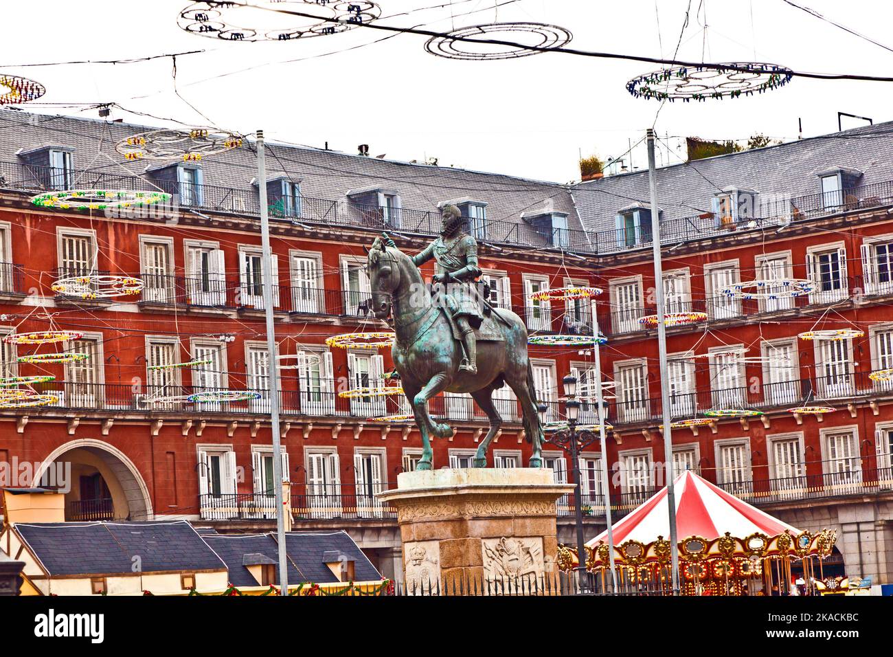 Statue of Philipp III at the Plaza Mayor in Madrid Stock Photo - Alamy
