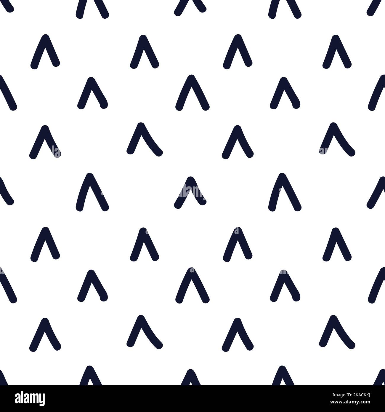 Hand drawn seamless indigo and white checkmark texture, vector ...