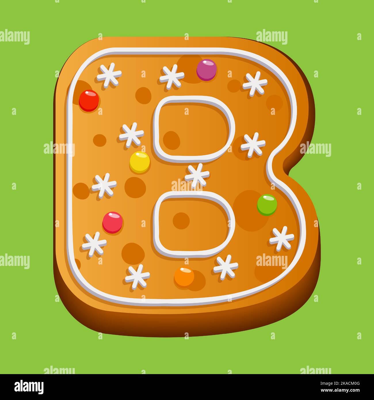 Christmas gingerbread cookie. Gingerbread letter B. Homemade winter ...