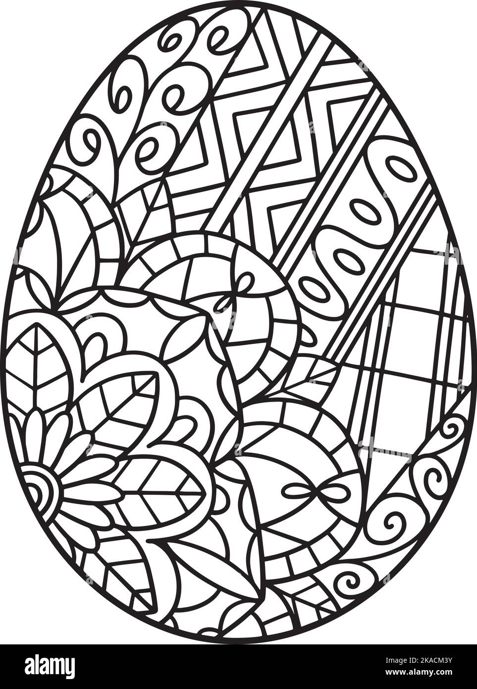 Easter Egg Mandala Isolated Coloring Page Stock Vector Image & Art - Alamy