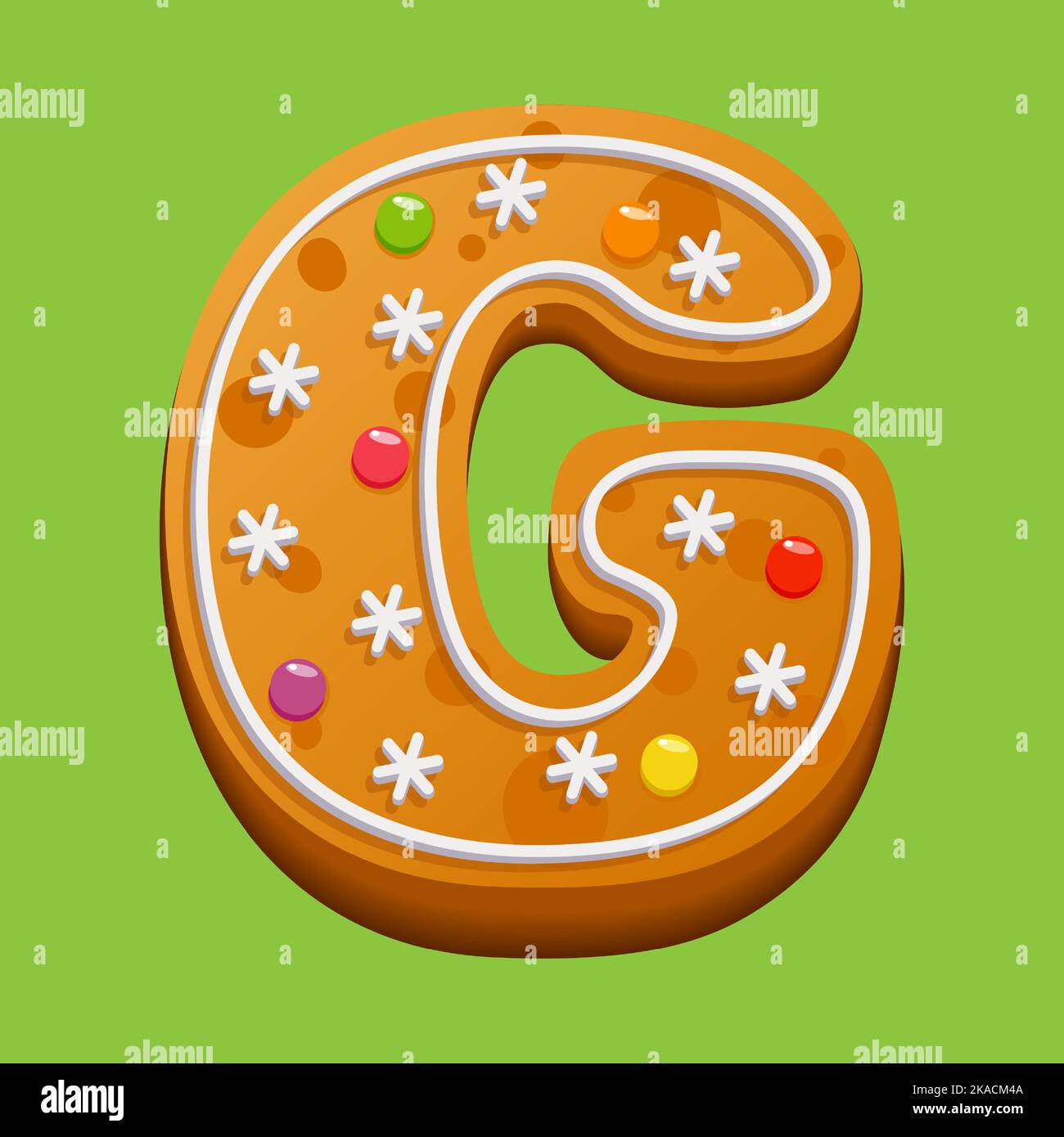 Christmas gingerbread cookie. Gingerbread letter G. Homemade winter ...