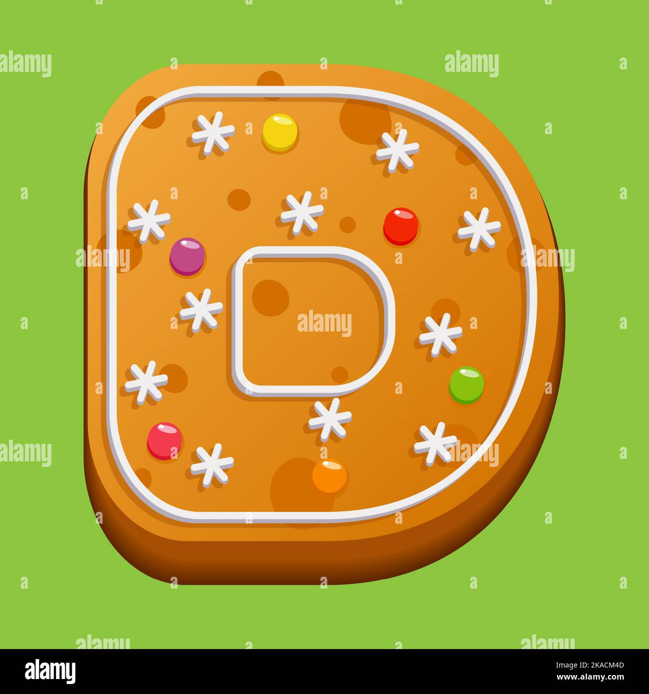 Christmas gingerbread cookie. Gingerbread letter D. Homemade winter ...