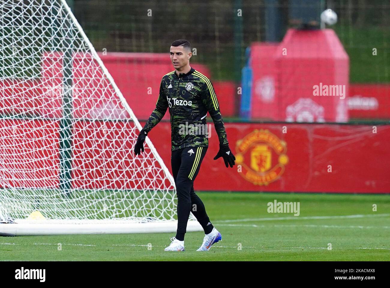 Manchester United's Cristiano Ronaldo during a training session at the ...