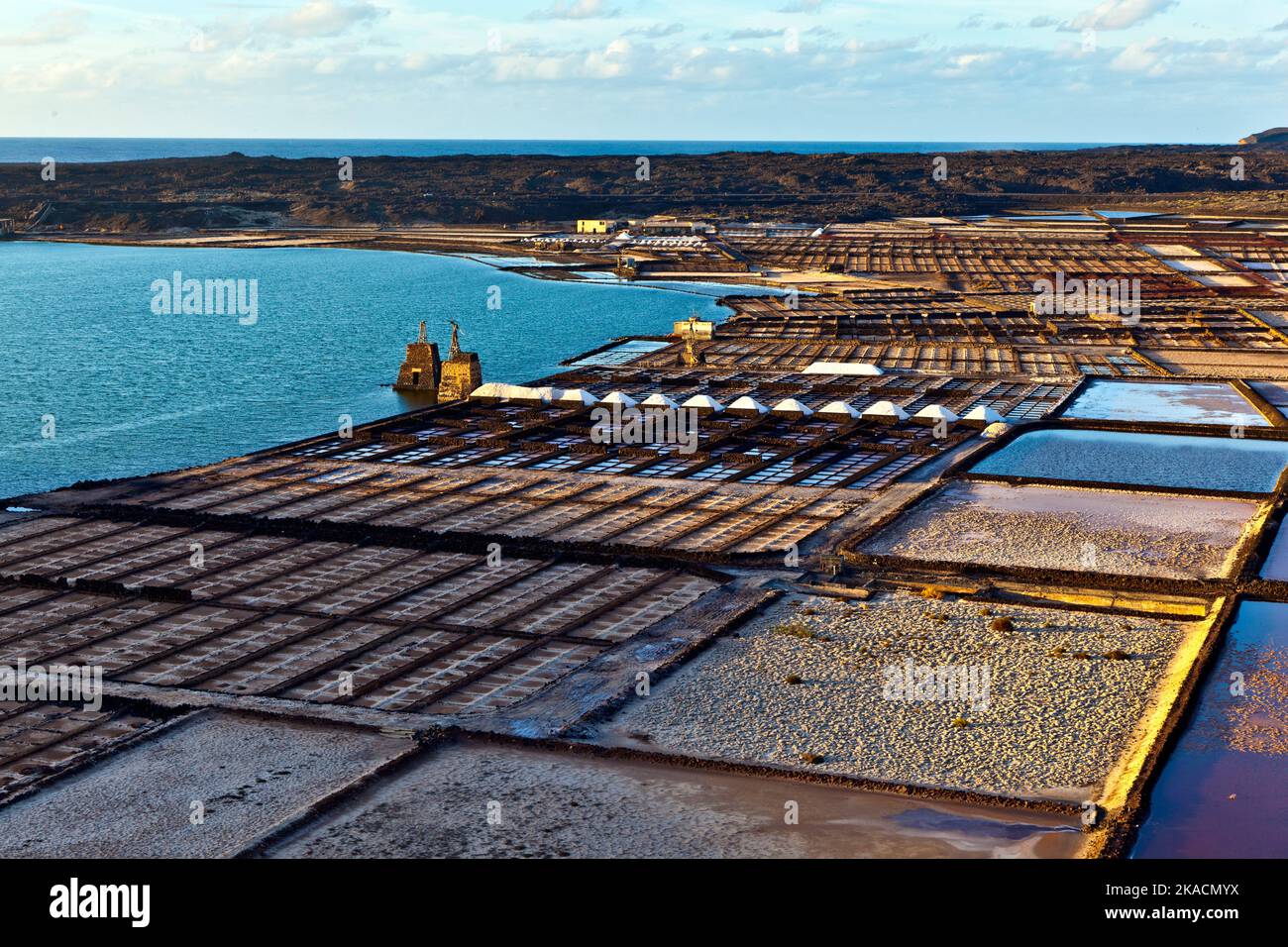 Salt refinery, Saline from Janubio, Lanzarote, Spain Stock Photo - Alamy