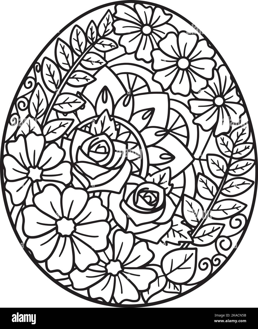 Easter Egg Mandala Isolated Coloring Page Stock Vector Image & Art - Alamy