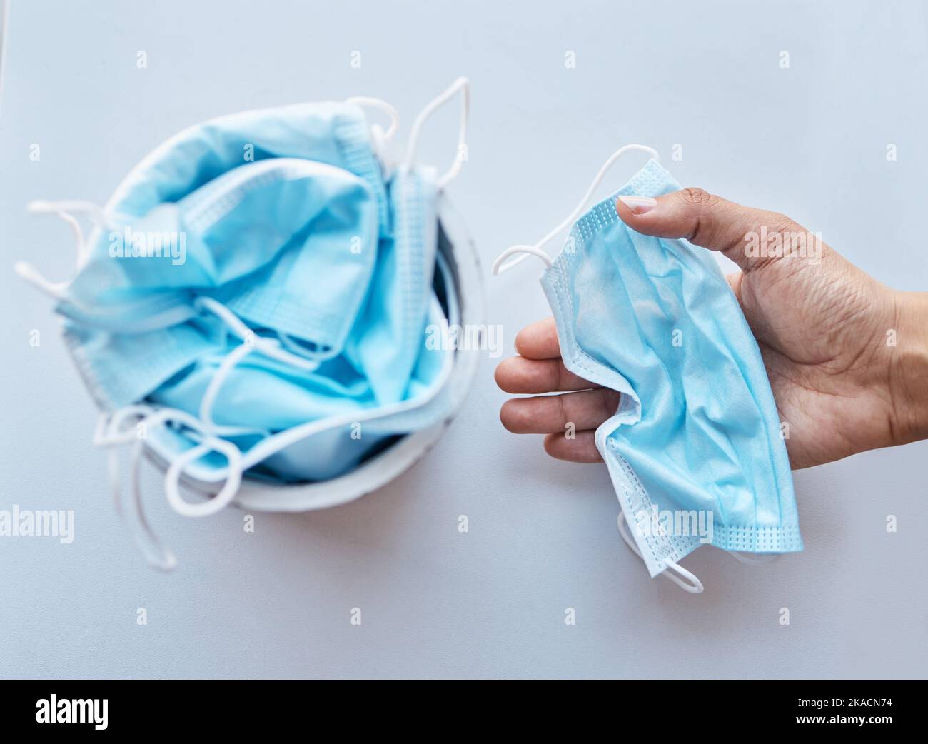 Covid mask, waste management and hand recycling pollution in trash and ...