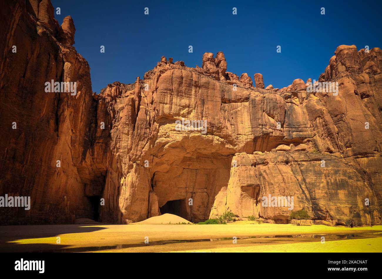 Panorama inside canyon aka Guelta d'Archei, East Ennedi, Chad Stock ...