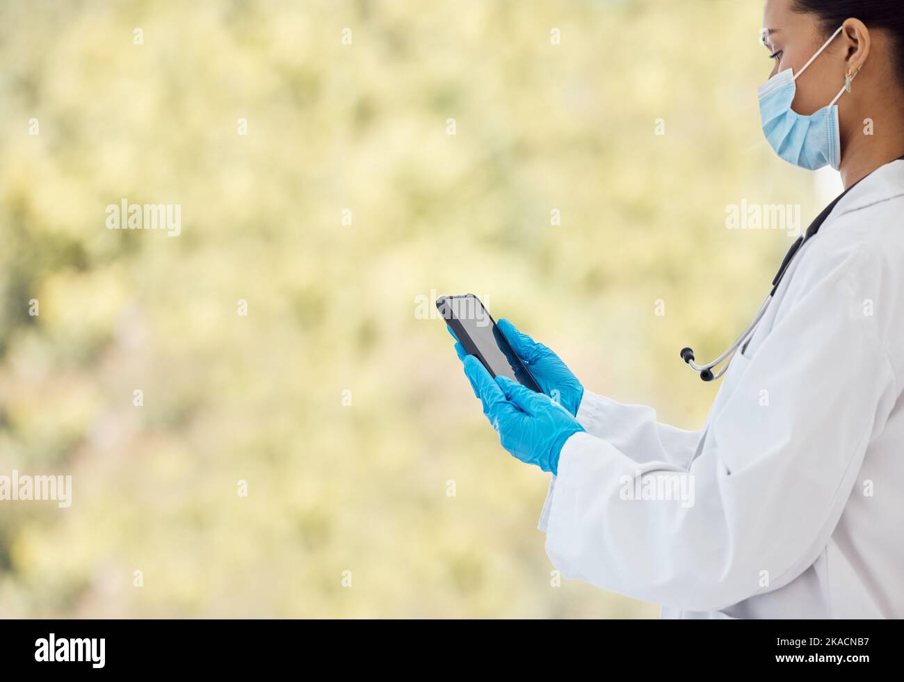 Covid, telehealth and doctor with phone for healthcare communication ...