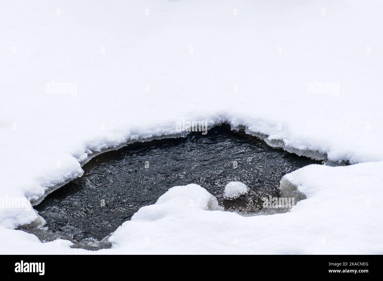 Open water puddle in the ice Stock Photo - Alamy