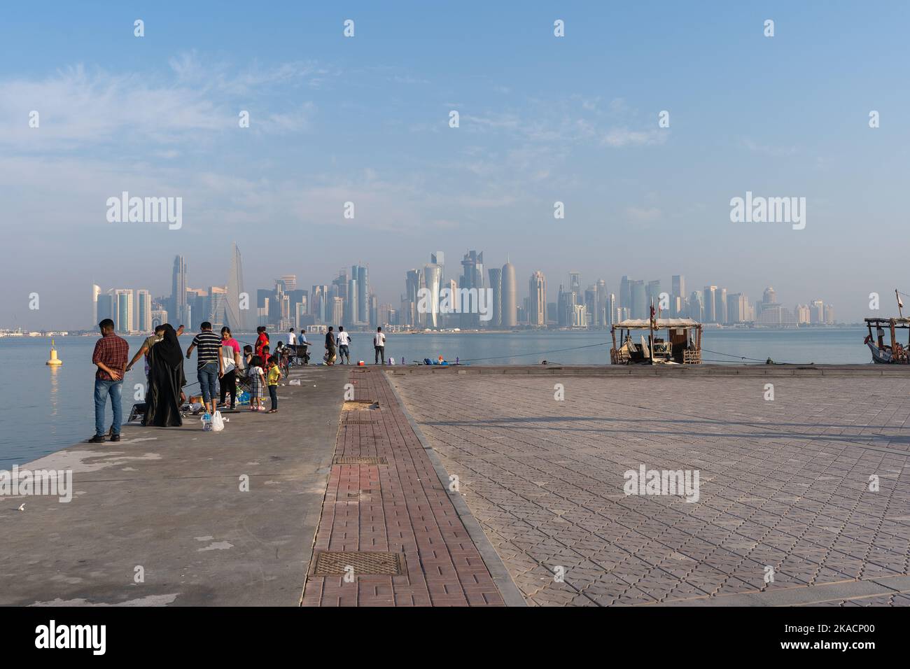 Morning view of West Bay and Doha City Center, Qatar Stock Photo - Alamy