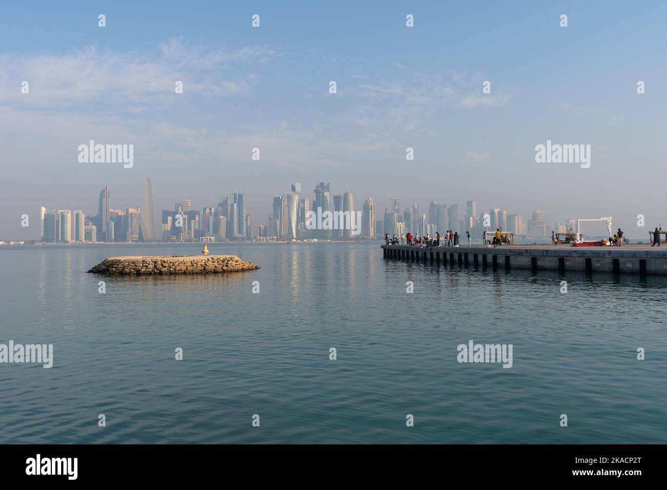Morning view of West Bay and Doha City Center, Qatar Stock Photo - Alamy