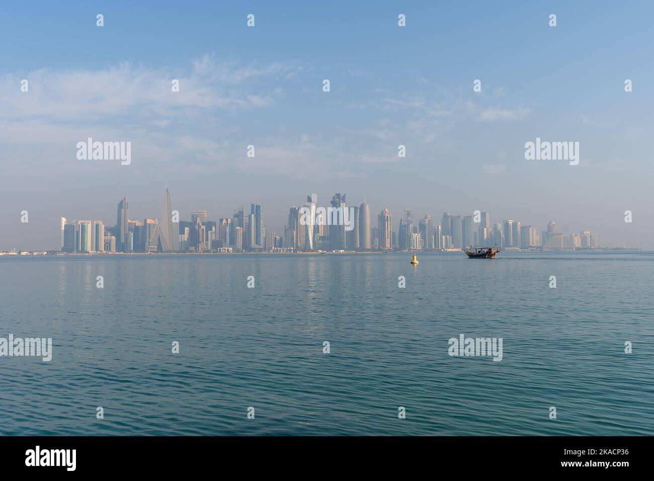 Morning view of West Bay and Doha City Center, Qatar Stock Photo - Alamy