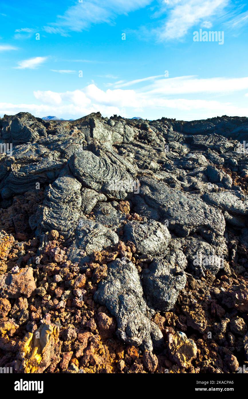 Stones of volcanic flow give a beautiful natural structure Stock Photo ...