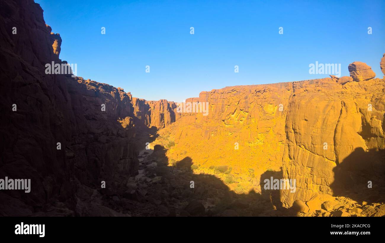 Panorama inside canyon aka Guelta d'Archei, East Ennedi, Chad Stock ...