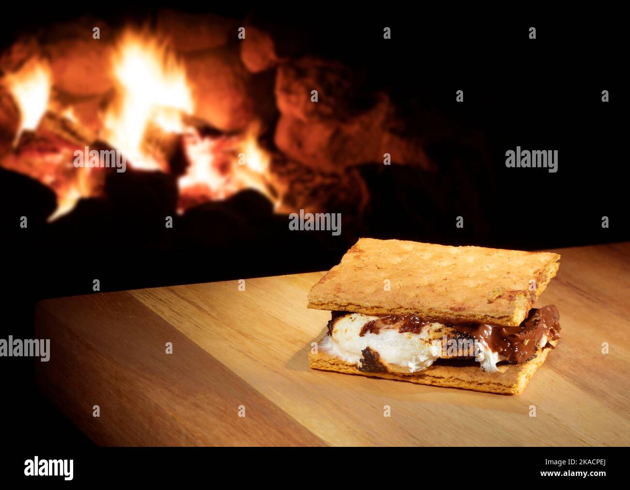 Smore just off the campfire and ready to eat Stock Photo - Alamy